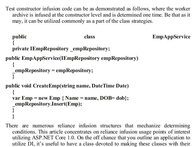 Learn Core 1 0 Dependency Injection