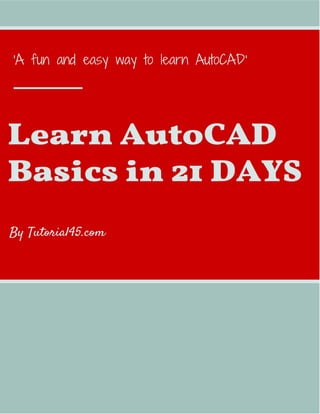 Learn auto cad basics in 21 days ebook | PDF
