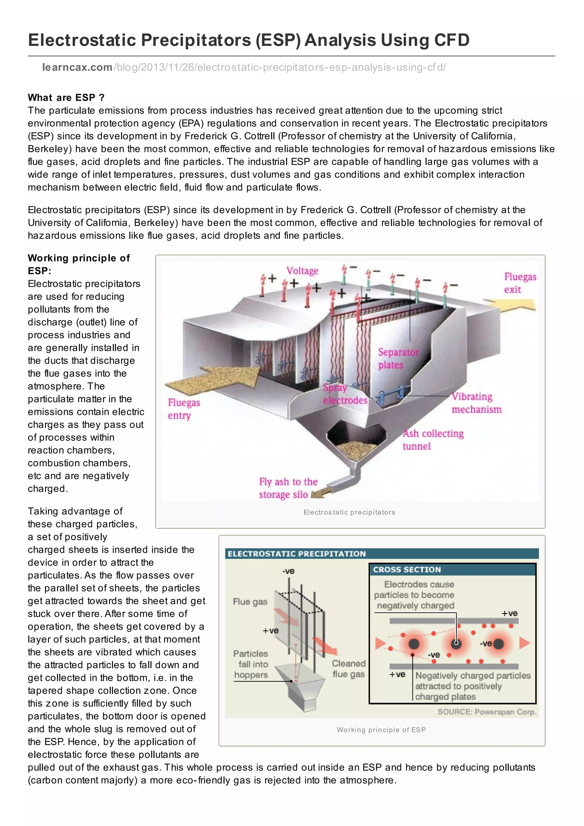 Electrostatic Precipitators (ESP) Analysis Using CFD | PDF