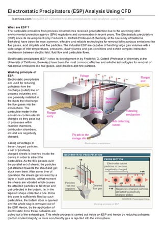 Electrostatic Precipitators (ESP) Analysis Using CFD | PDF