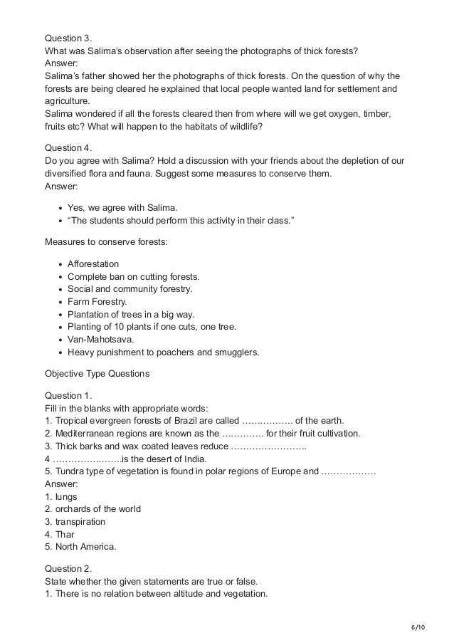 Learncbse.in natural vegetation and wild life class 7 extra questions ...