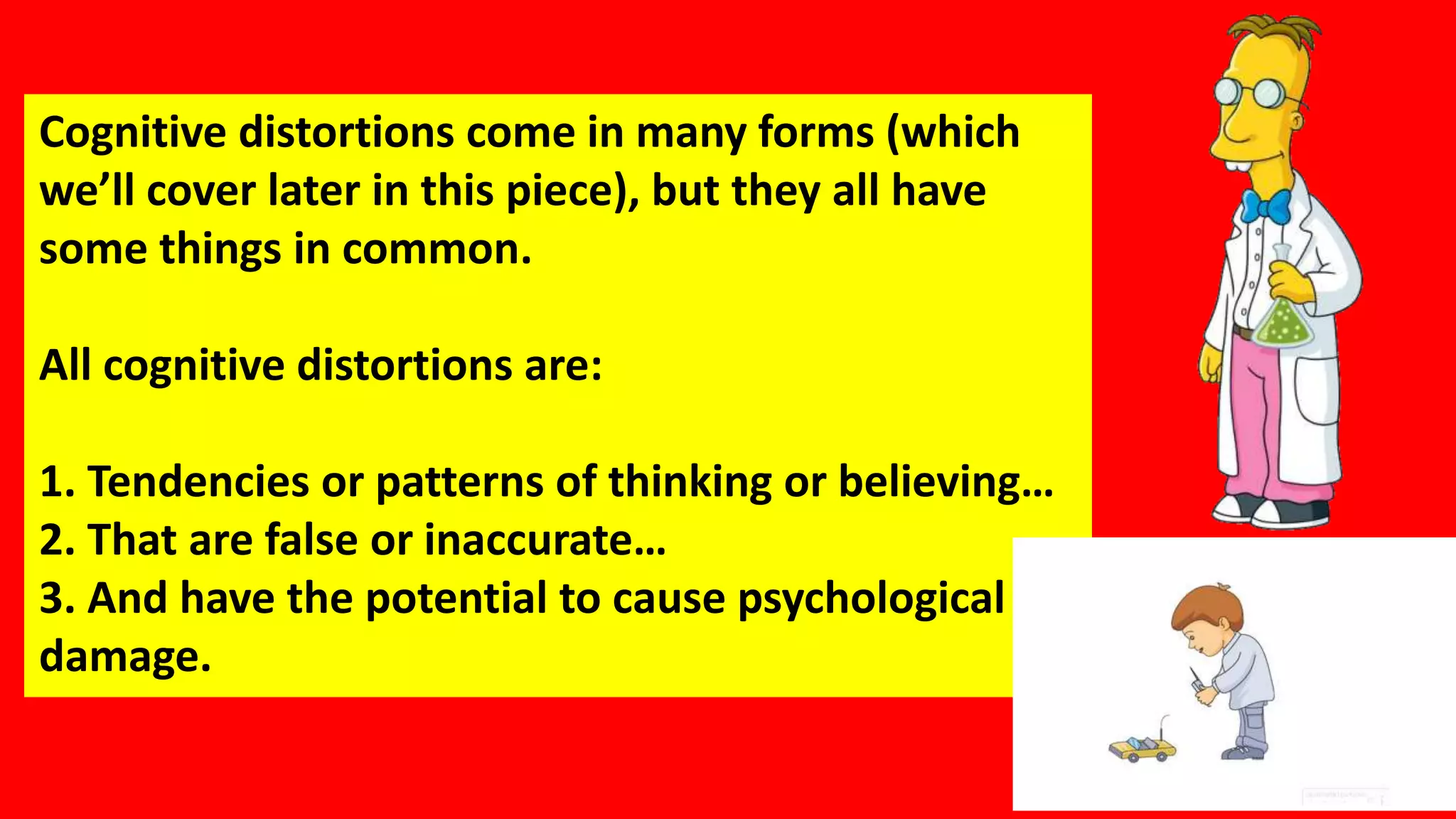 Cognitive distortions - Depression and anxiety. | PPTX