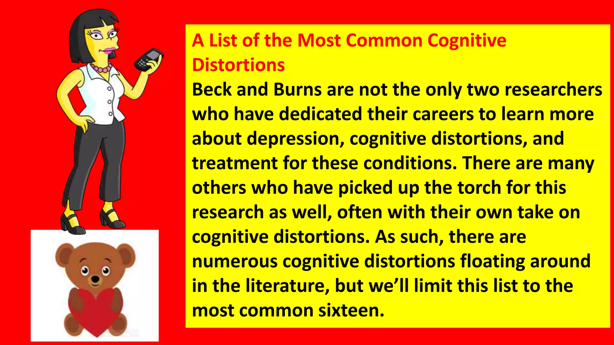 Cognitive distortions - Depression and anxiety. | PPTX