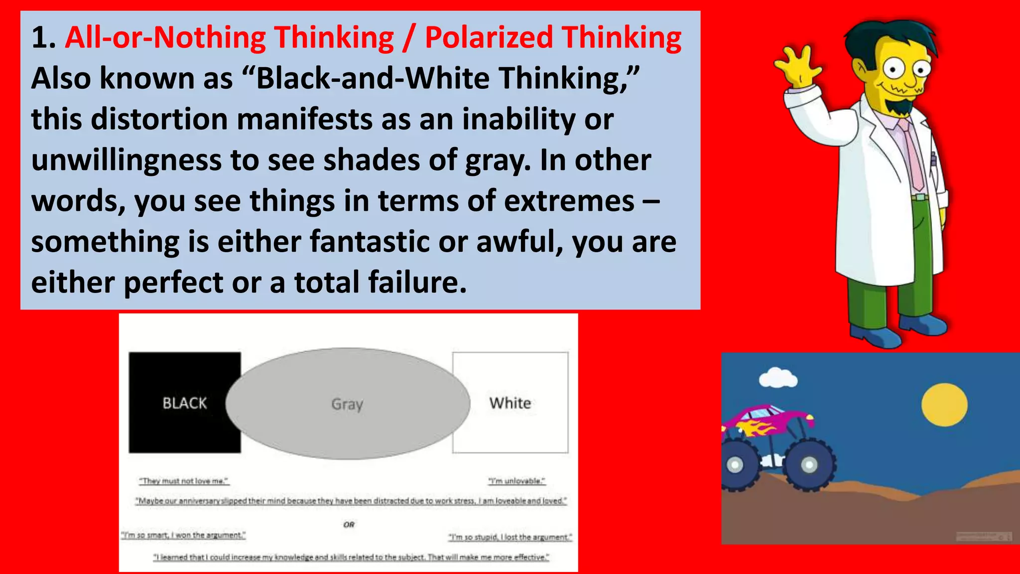 Cognitive distortions - Depression and anxiety. | PPTX