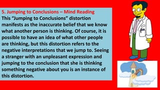 Cognitive distortions - Depression and anxiety. | PPTX