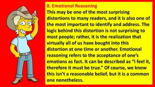 Cognitive distortions - Depression and anxiety. | PPTX