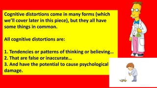 Cognitive distortions - Depression and anxiety. | PPTX