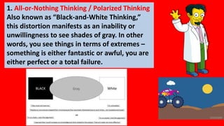 Cognitive distortions - Depression and anxiety. | PPTX