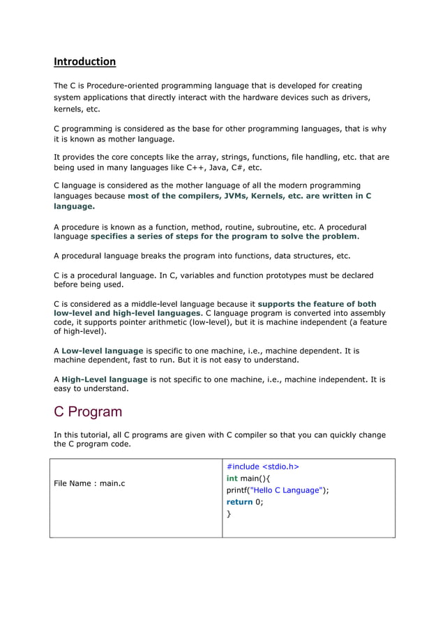 Learn c language Important topics ( Easy & Logical, & smart way of learning) | PDF