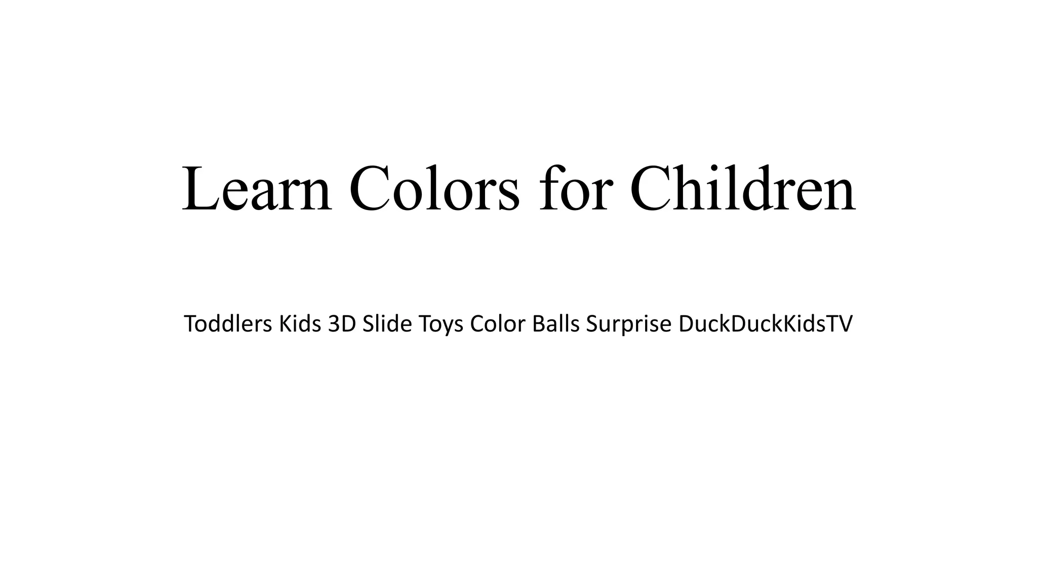 Learn colors for children | PPTX
