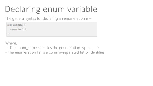 Learn C Programming Structure And Enums Pptx Programming Languages Computing