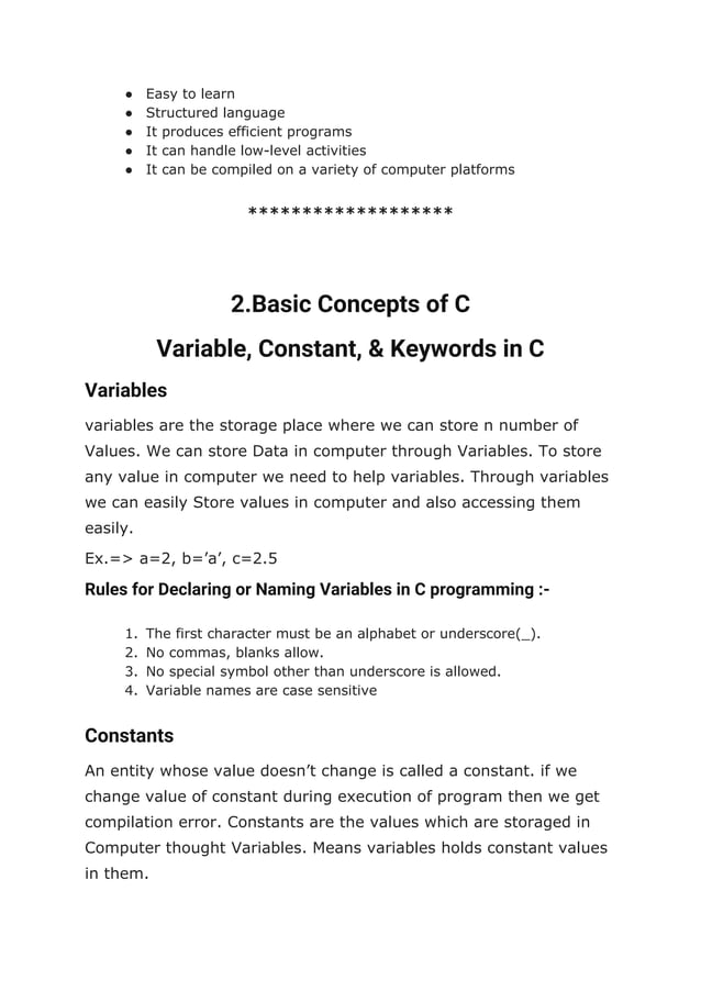 Learn C Programming Full Course Free Pdf