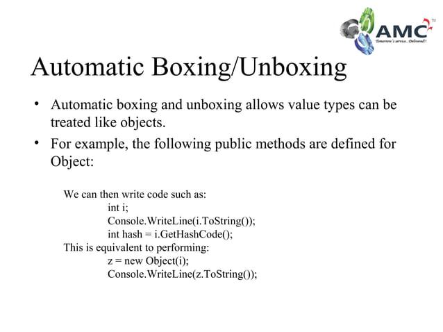 Learn c sharp at amc square learning | PPT