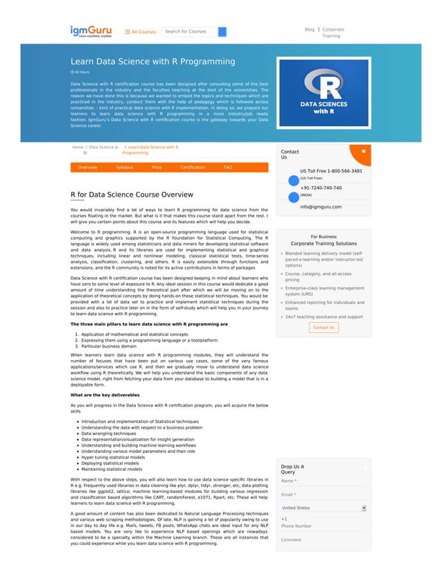 Learn data science with r programming | PDF