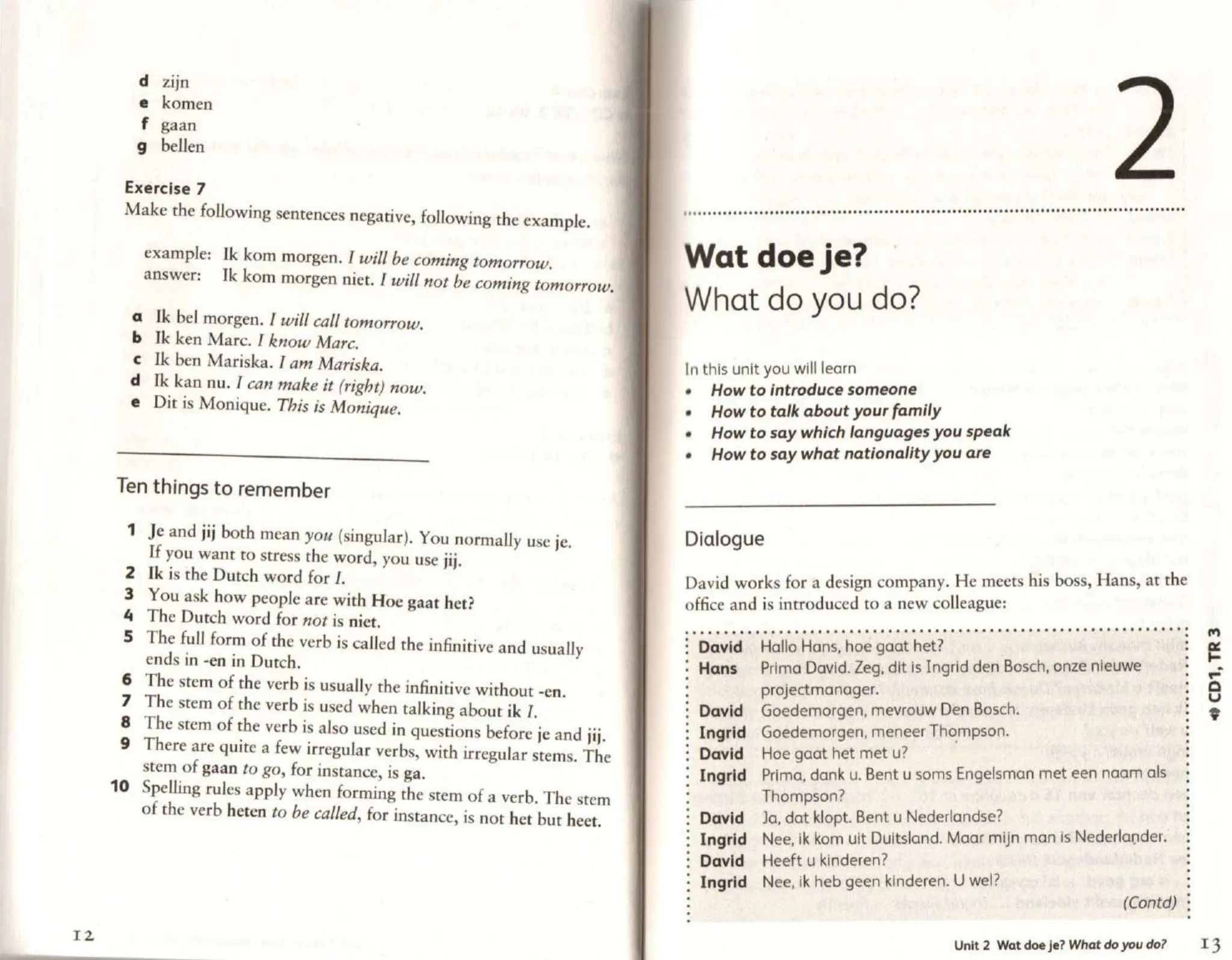 Complete Dutch – Teach Yourself - Chapter 1 | PDF