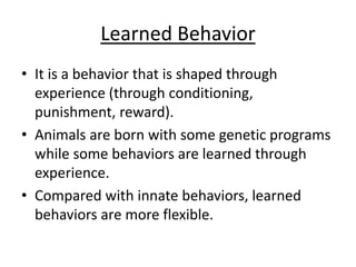 Learned behavior in animals | PPTX