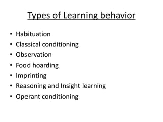 Learned behavior in animals | PPTX