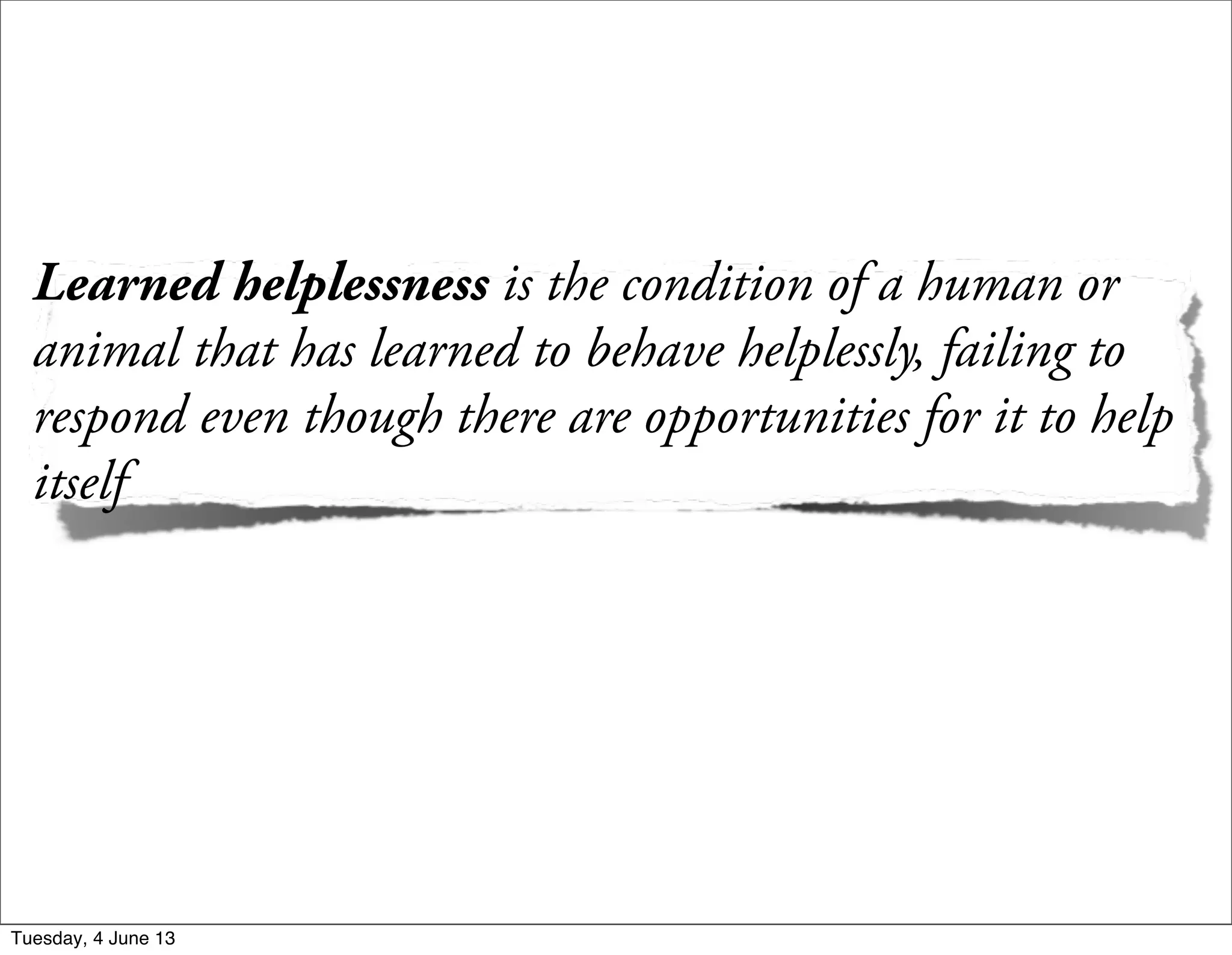 Learned helplessness | PDF