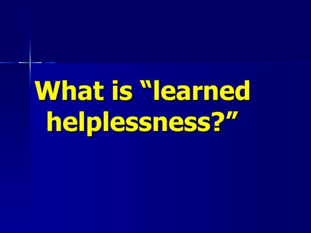 Learned helplessness &_control | PPT