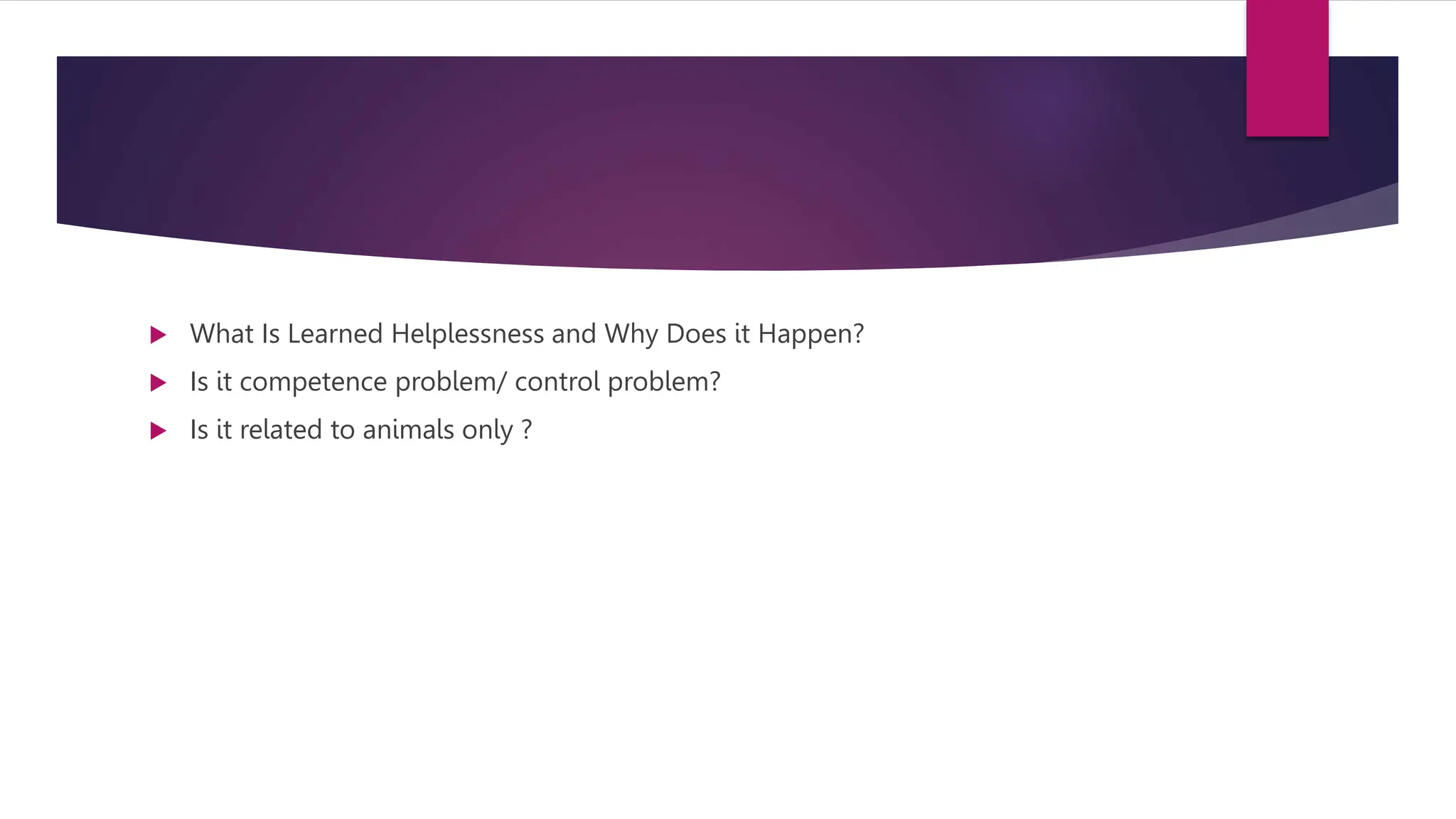 learned helplessness, optimism and resilience | PPTX