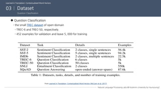 (Paper seminar)Learned in Translation: Contextualized Word Vectors | PPT