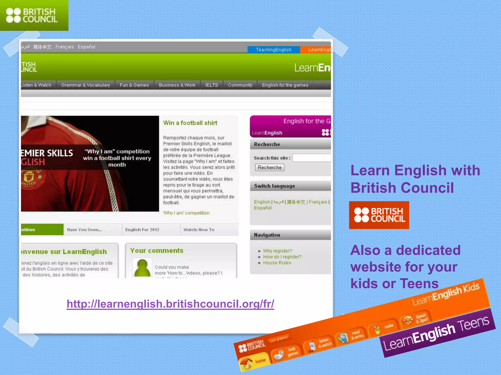 Learn english free / Apprendre l'anglais gratuitement version EN | PPTX