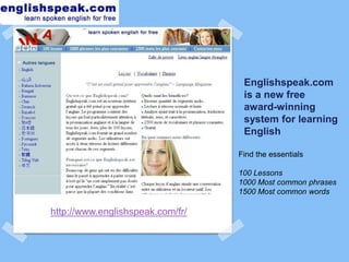 Learn english free / Apprendre l'anglais gratuitement version EN | PPTX