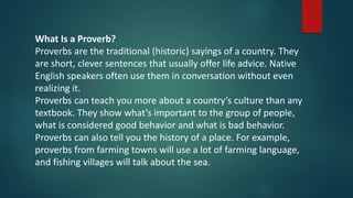 Learn english through proverbs | PPTX