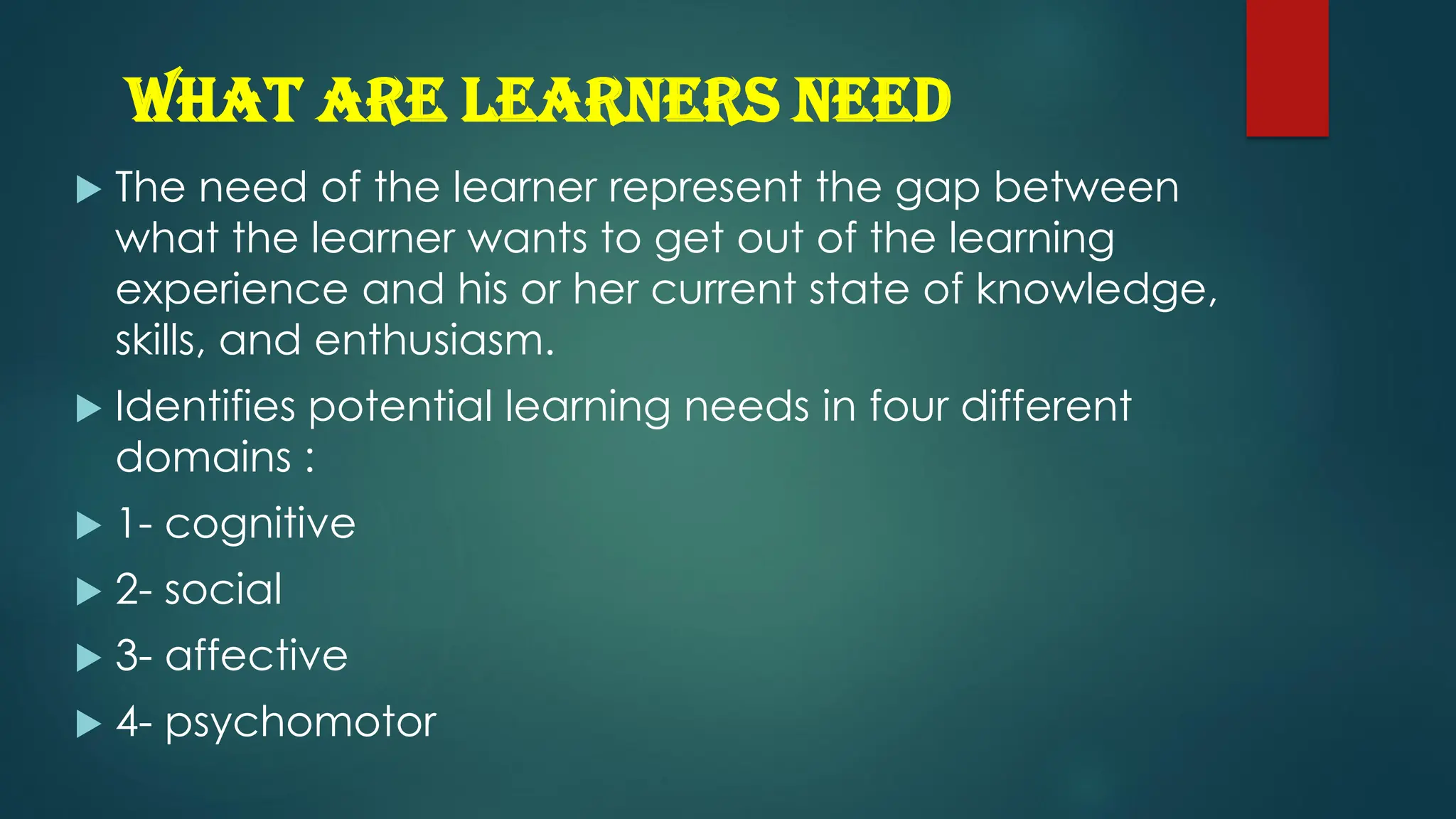 learner- 4th sem presentation ppt of bed | PDF