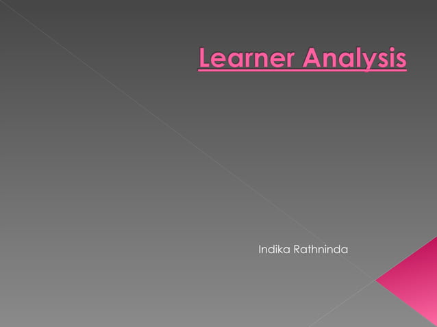 Learner Analysis | PPT