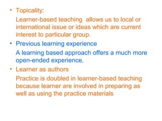 Learner based teaching in english | PPT