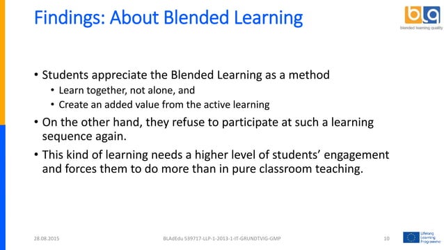 Blended Learning in learner-centered environments – a case study | PPT