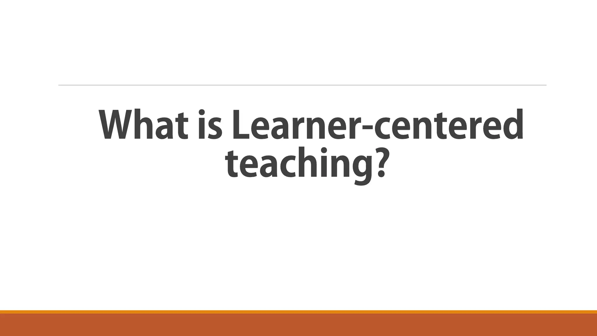 Learner centered teaching | PDF
