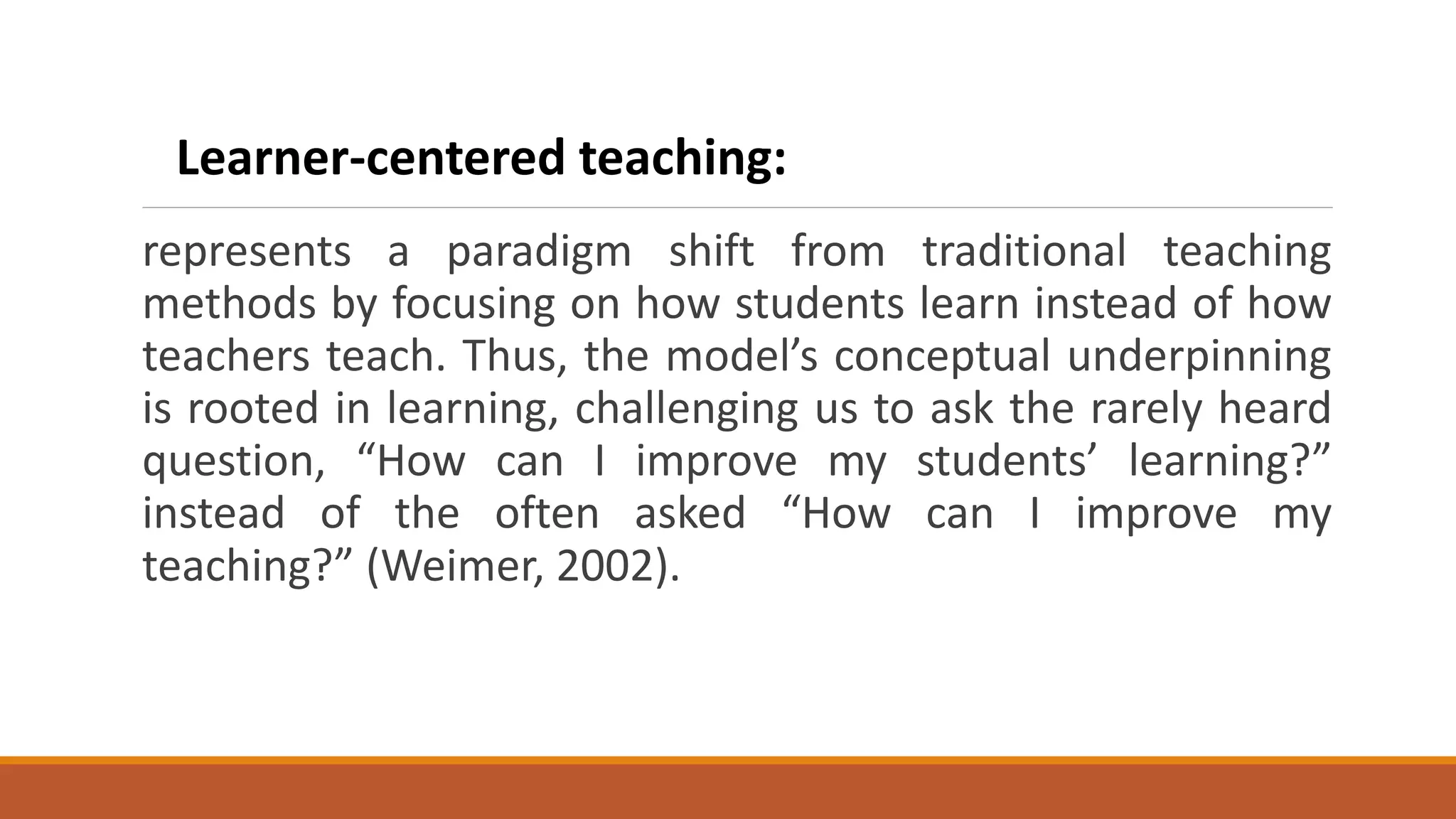 Learner centered teaching | PDF