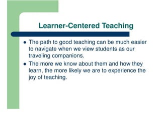 Learner-Centered Teaching | PDF