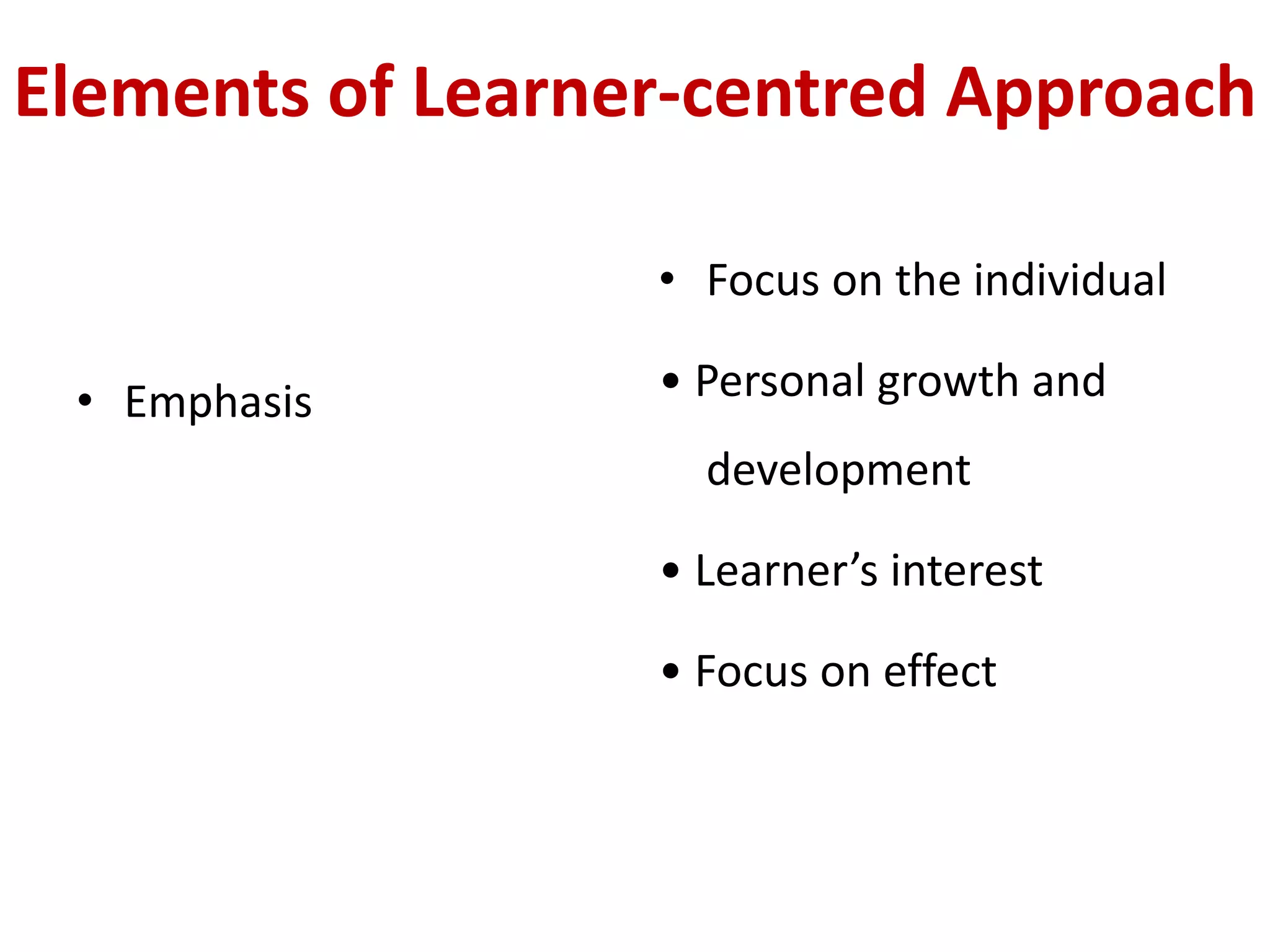 Learner centred curriculum | PPTX