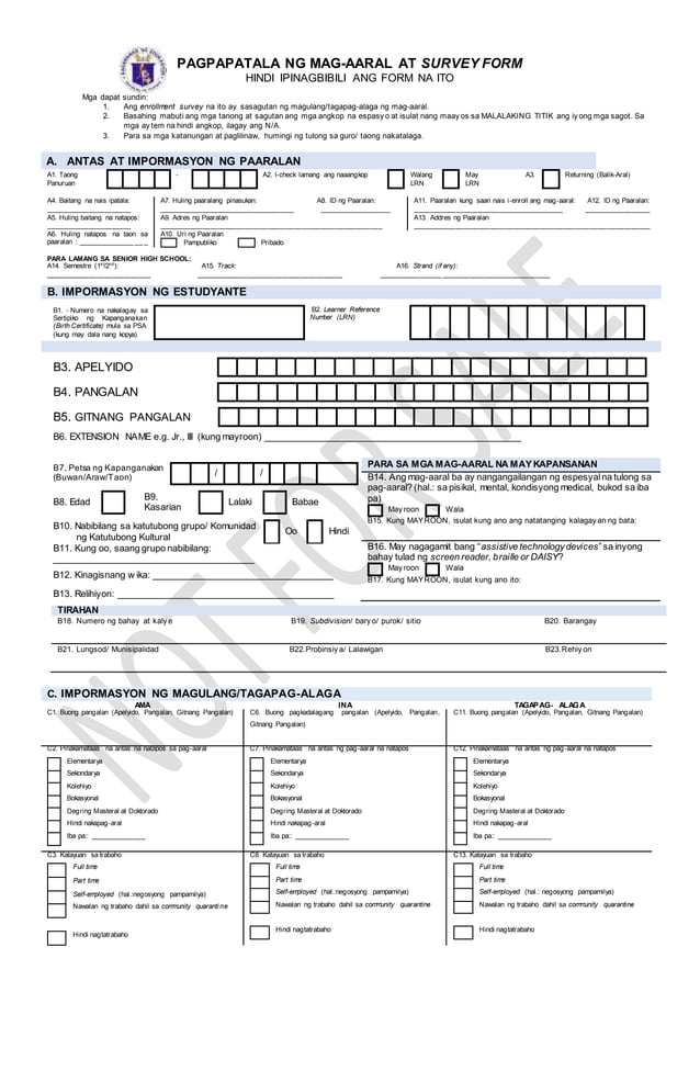 Learner enrollment-and-survey-form-filipino-for sharing (No copyright ...