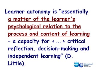 Learner Autonomy | PPT