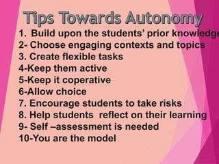 Learner autonomy from theory to practice | PPTX