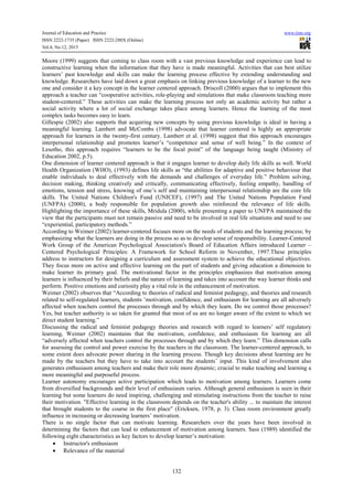 Learner centeredness based methodology a motivation enhancer in the development of cohesiveness ...