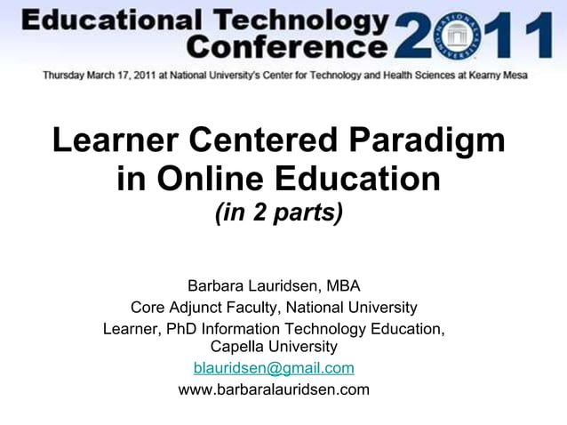 Shifting toward a Learner Centered Paradigm | PPT