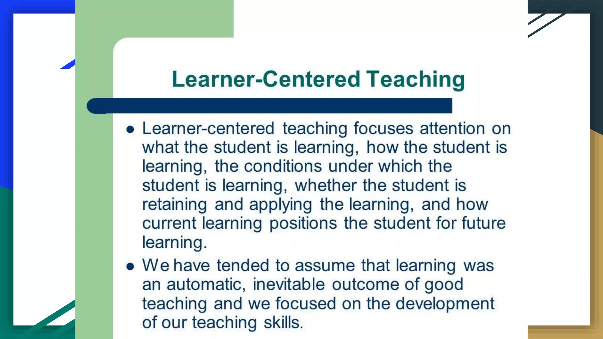 LEARNER CENTERED TEACHING | PPTX