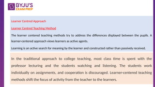 Learner_centred_methods of teaching by byjus | PDF