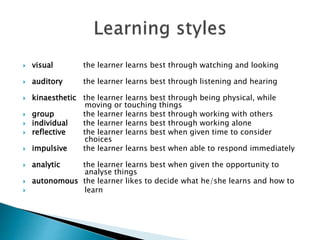 Learner characteristics and needs | PPTX