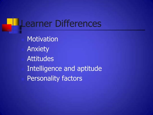 Learner differences affective factors | PPTX | Education