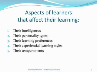 Learner Differences | PPT