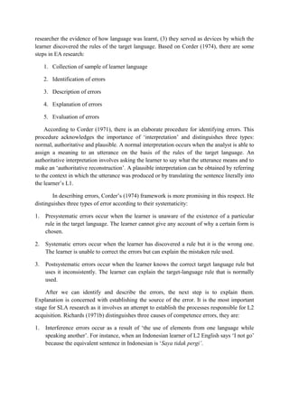 Learner error and error analysis | DOC