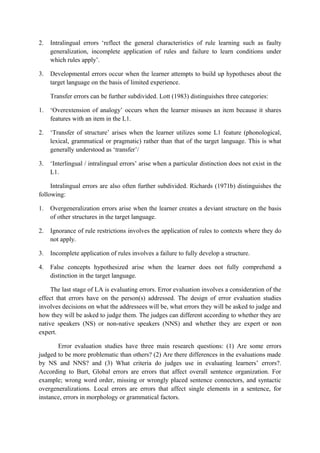 Learner error and error analysis | DOC