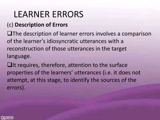 Learner errors | PPTX