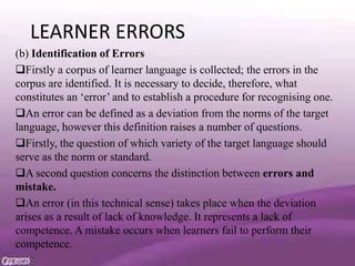 Learner errors | PPTX